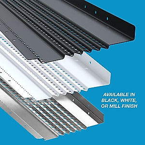 Raptor Gutter Guard – 48 FT. (Nominal) Black All-Aluminum Gutter Guard Kit with Screws Included. Fits 6 in. Gutters. DIY-Friendly. (6 in. x 47.625 in.)