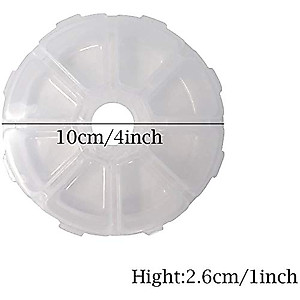 8 Grids Round Portable Plastic Organizer Container Storage Box(2 pcs)