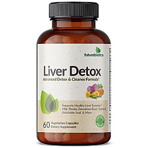 Futurebiotics Liver Detox Advanced Detox & Cleanse Formula Supports Healthy Liver Function with Milk Thistle, Dandelion Root, Turmeric Artichoke Leaf, & More, Non-GMO, 60 Vegetarian Capsules
