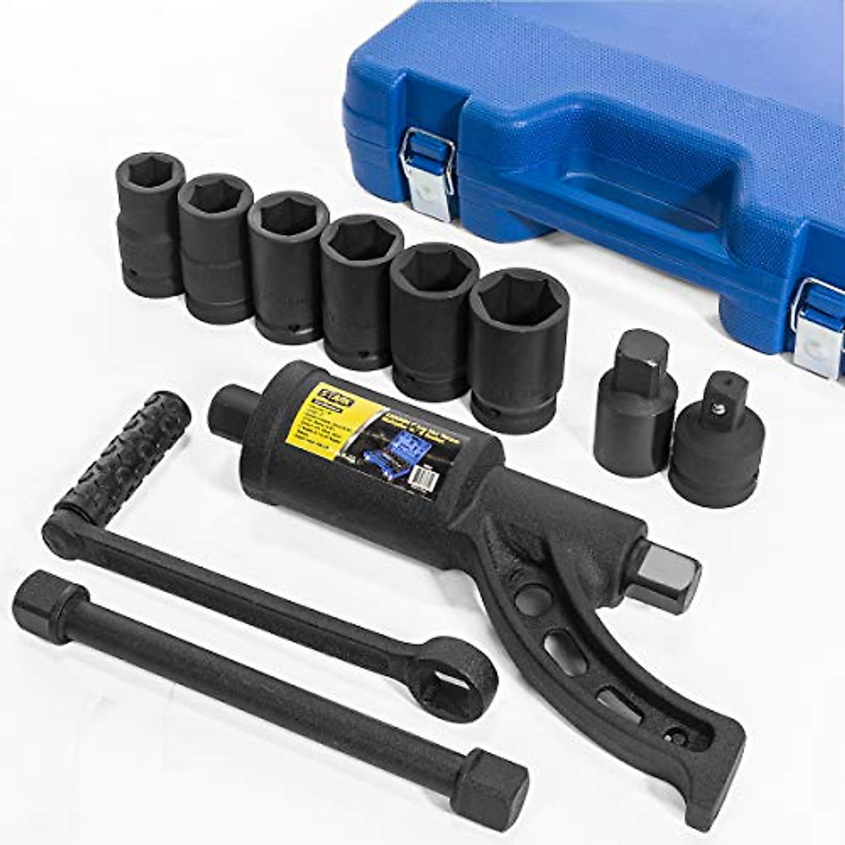 XtremepowerUS Torque Wrench Labor Saving Lug Nut Wrench/Multiplier w/Cr-v Socket (Torque Wrench W/ 8pc Socket Set)