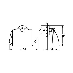 GROHE 40367001 Essentials Wall-Mounted Toilet Paper Holder with Cover, Starlight Chrome