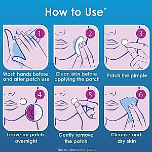 Clearasil Stubborn Acne Overnight Spot Pimple Patches, 18 Count (Pack of 3)