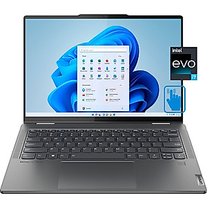 Lenovo Yoga 7i Home & Business 2-in-1 Laptop (Intel i7-1355U 10-Core, 16GB LPDDR5 5200MHz RAM, 1TB M.2 2242 PCIe SSD, Intel Iris Xe, 14.0" Win 11 Pro) with MS 365 Personal, Dockztorm Hub