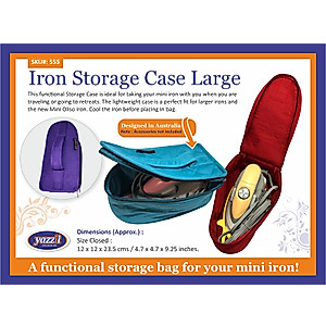 Yazzii Iron Storage Case - Iron Protective Cover - Travel Iron Holder with Handle & Zipper Closure - Iron Carrying Storage Bag - Dustproof & Easy to Carry Navy