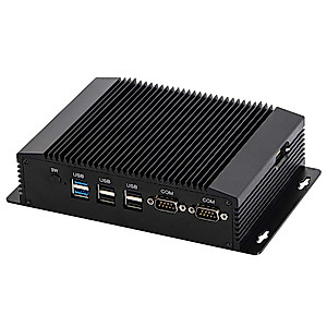 HUNSN Industrial Computer, Fanless Mini PC, Embedded IPC, N3510 N3520, Windows 11 / Linux Ubuntu, BM18, Watchdog, GPIO, WOL, SIM Slot, 2 x LAN, 2 x RS232 422 485, 8G RAM, 128G SSD