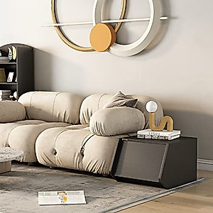 ALISENED Wooden Stackable Storage Box with Drawers, Small Mordern Storage Bookcase Bin, Storage Organizer Stackable Cubles for Home Books Clothes Toy. Wood Display Box for Bedroom and Livingroom,black