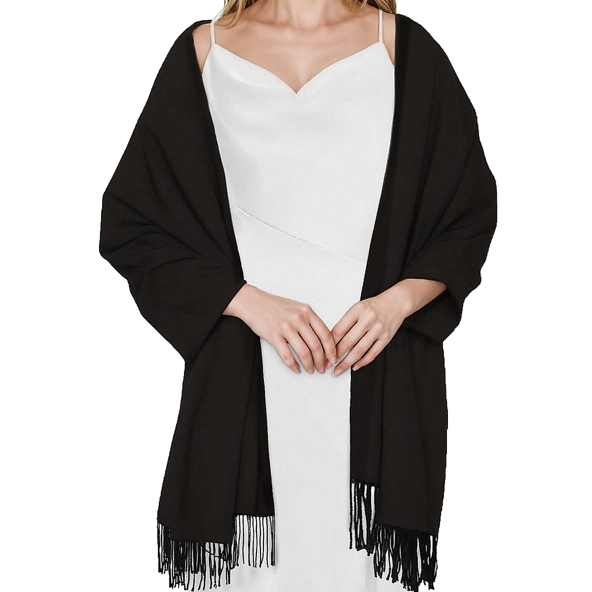 AURUZA Shawls and Wraps for Evening Dresses, Pashmina Shawls Wraps for Wedding Party, Softable Shawl Wraps Scarf for Women, Large Winter Scarves for Gift Travel Office Skiing Causal Life Blue