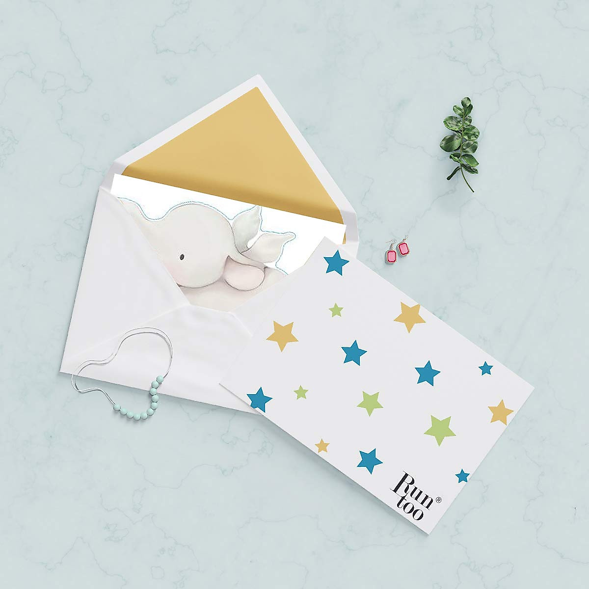 Runtoo Elephant Wall Decal Kids Animals Art Wall Stickers Baby Nursery Bedroom Space Wall Décor