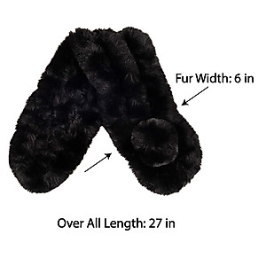 MELIFLUOS DESIGNED IN SPAIN Fur Collar Scarf for Women Faux Fur Scarves Neck Shrug for Fall Winter Spring Coat Dress (FC01-11)