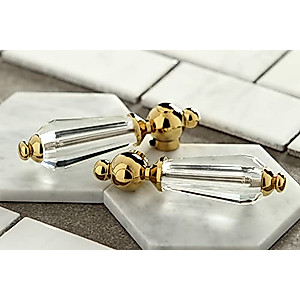 Kingston Brass KB1792WLLBS 8" to 16" Widespread Kitchen Faucet with Brass Sprayer, 8-1/4" in Spout Reach, Polished Brass