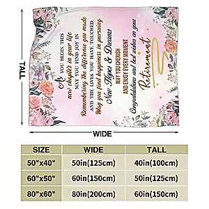 JOPJOLIW Retirement Gifts for Women, Happy Retirement Throw Blanket 60" x 50", Retirement Gifts for Retired Coworker Teacher Nurse Suitable for All Season