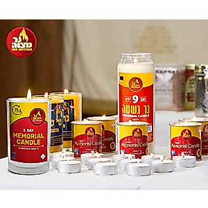3 Day Yahrtzeit Candle - 1 Pack - 72 Hour Kosher Memorial and Yom Kippur Candle in Glass Jar