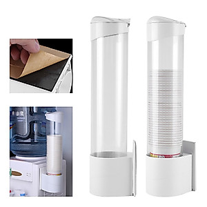 FTVOGUE Paper Cups Dispenser 7.5cm Long Anti Dust Plastic Holder 50 Cups Convenient Container