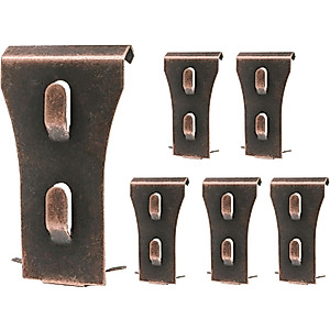 Biaungdo 6 Pcs Brick Wall Clips, Steel Brick Hook Clips, Heavy Duty Brick Hanger for Hanging Outdoors, Metal Brick Wall Hangers Outside Home Decor for 2-1/4 to 2-3/8 inches Bricks(Red Bronze)