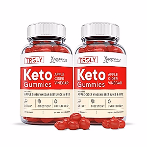 Justified Laboratories (2 Pack) Truly Keto ACV Gummies 1000MG with Pomegranate Juice Beet Root B12 120 Gummys