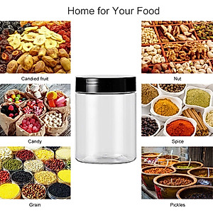 4 oz Durable Plastic Jars, Accguan Clear Container for Food Storage, Airtight Plastic Jars Ideal For Dry Food, Spices and Bird Feed Storage, 48 PACK