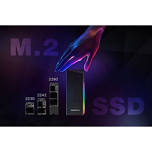 ADATA EC700G Aluminum USB 3 Gen 2 Type-C M.2 2280/2242/2230 PCIe/NVMe/SATA SSD External Portable Enclosure Case Adapter Tool-Less Design (AEC700GU32G2-CGY)