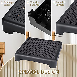 Mobility Step Stool,Heavy Duty Step Platform with Non-Slip Surface 400 Lbs Load Capacity,Half Step Stool for Adults,Elderly Seniors Indoor and Outdoor Use,Black