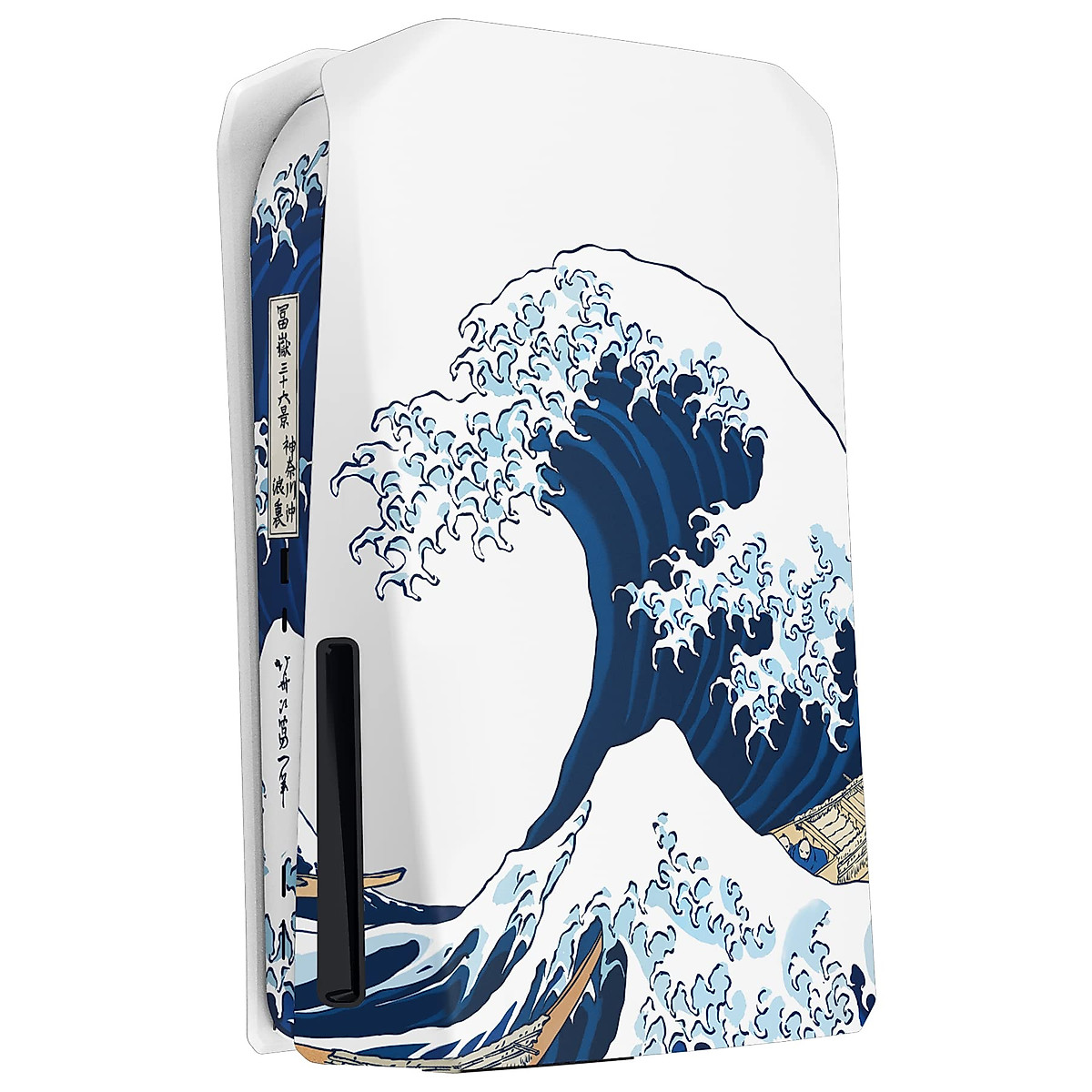 eXtremeRate eXcover The Great Wave Top Bottom Cover Compatible with ps5 Console Disc Edition, Replacement Faceplate Backplate Shell Skin Compatible with ps5 Console Disc Version - Console NOT Included