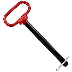 Jamiikury Trailer Hitch Pin, 5/8 x 6 Inch Tractor Hitch Pin with R-Clip Pin for Lawn Mower, Tractor, Trailer (Red)