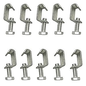 Ginyrerd 10Pcs Galvanized Steel M8 Clamp G Clamp Duct Flange Clip for Rectangular Tube Connection,Silver
