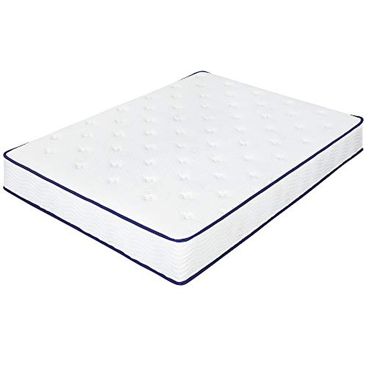 PrimaSleep 10 inch Hybrid Tight Top Spring Mattress,White/Blue Piping/Dura I Gel Foam (King)