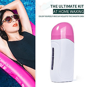 Portable Wax Warmer For Hair Removal, LIARTY Electric Depilatory Roll On Wax Heater Home Waxing Kit for Travel, At-home Waxing, SPA (Pink)