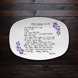 Handwritten Recipe Personalized Platter Custom Handwriting Recipe Plate Recipe Card Gift for Mom or Grandma Grandparent Day Gift Idea Serving Tray Serving Plate for Fish Dish