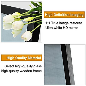 NebulaDeco Full Body Mirror with Stand,Black Metal Frame Wall Mounted Full Body MirrorGold Floor Standing Large Mirror48*13.8",Body Mirrors for Bedroom,Living Roomfull Length Mirror