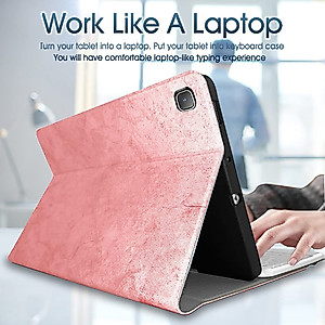 Wineecy Backlit Keyboard Case for Samsung Galaxy Tab A 10.1" 2019, 7 Colors Backlight Magnetically Detachable Wireless Keyboard & PU Folio Stand Cover Case for SM-T510, SM-T515, SM-T517 Tablet (Pink)
