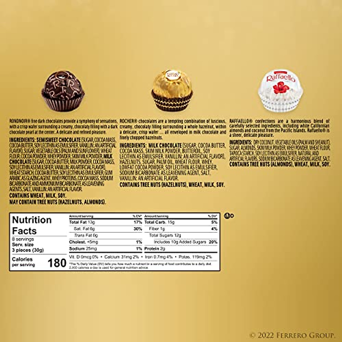 Ferrero Collection Premium Gourmet Assorted Hazelnut Milk Chocolate, Dark Chocolate and Coconut, A Great Easter Gift, 24 Count