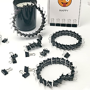 120 Pack Mini Binder Clips, Black Binder Clips, Small Paper Clips 15mm 5/8 Inch. Micro Size Office Clips for Home School Office and Business.