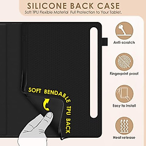 DETUOSI Leather Case for Samsung Galaxy Tab S9 11"/ S9 FE 10.9" (Wi-Fi/ 5G) 2023 Android Tablet with S Pen Holder + Silicone Back + Auto Sleep/Wake + Magnetic Closure Slim Folio Protective Book Cover