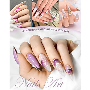 Maryton Nail Buffer Sanding Block Polisher Buffing File 60/100 Grit for Acrylic Nail Art Kit Manicure Tools 10 PCS (Black Purple)