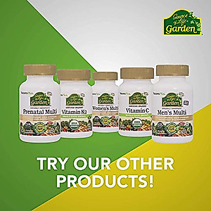 NaturesPlus Source of Life Garden Certified Organic Vitamin K2-120 mcg, 60 Vegan Capsules - Bone Health Supplement - with Natural Whole Food Enzymes - Vegetarian, Gluten-Free - 60 Servings
