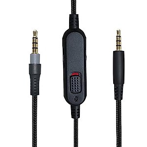 Sqrgreat Replacement Audio Cable Extension Cord Wire Compatible with Hyperx Cloud Alpha, Hyperx Cloud Mix, Hyperx Cloud Stinger Gaming Headset, Volume Control Inline Mute (No Mic, 6.5Ft)