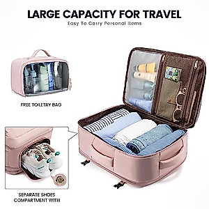 LOVEVOOK Large Laptop Backpack Women,Expandable 30-40L Travel Backpack,Carry On Backpack Flight Approved with Toiletry Bag,Waterproof Backpack Fit 17.3 Inch with USB Charging Port Shoes Compartment