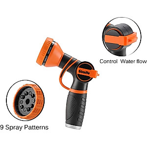 Giraffe Tools Garden Hose Nozzle 9 Adjustable Spray Modes Water Gun for Garden Hose Reel, Car Washing, Watering, Dog Washing PRO Model