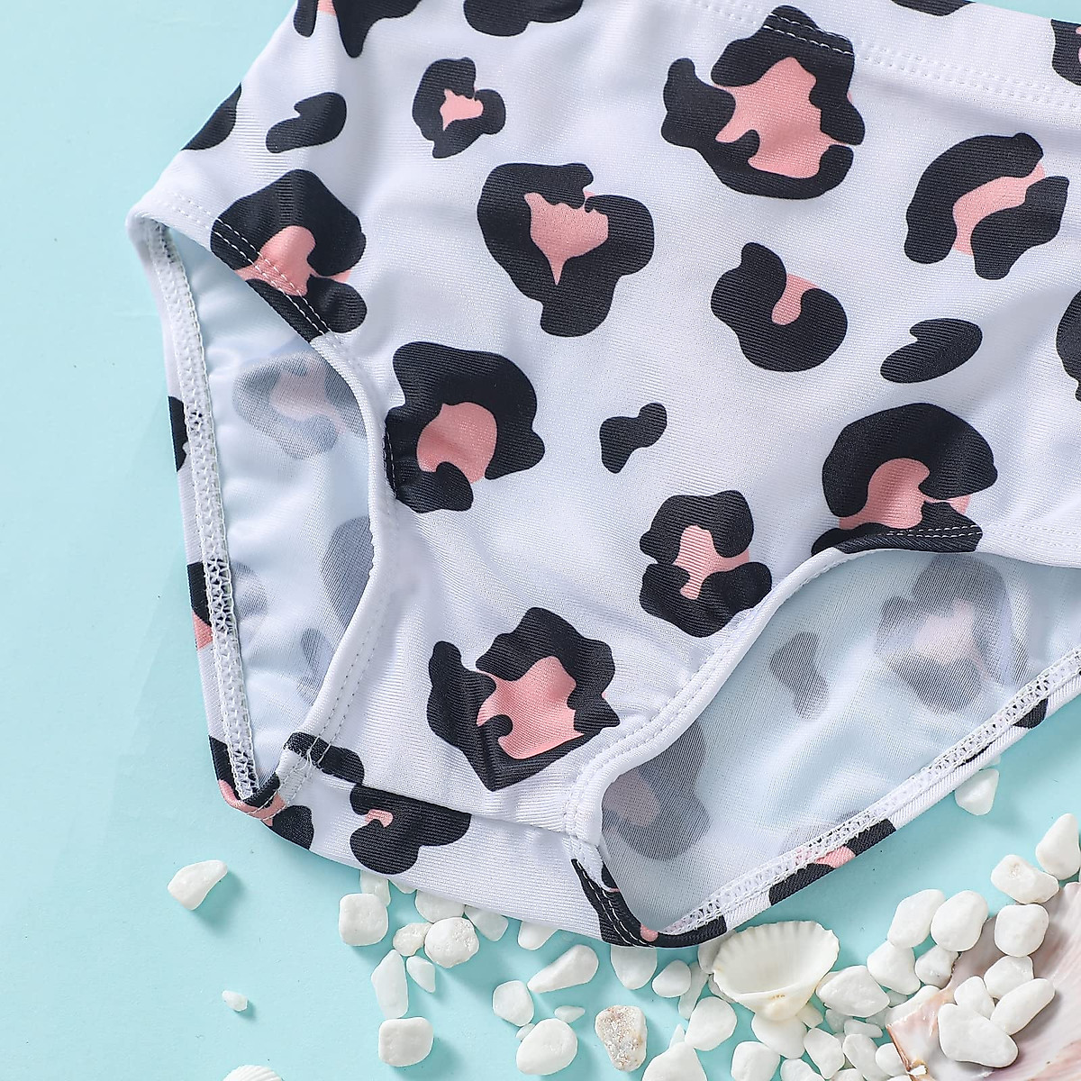 Baby Girls Bikini Infant Bathing Suit Toddler Halter Swimsuit Kids Swimwear 3 Pieces Beach Sets (0034C, 0-3 Months)