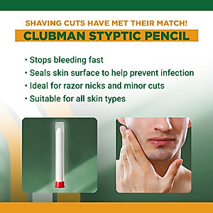 Clubman Pinaud Travel Size Styptic Pencil, Quick Nick & Cut Healing for Shaving, 0.33 Oz (Pack of 6)