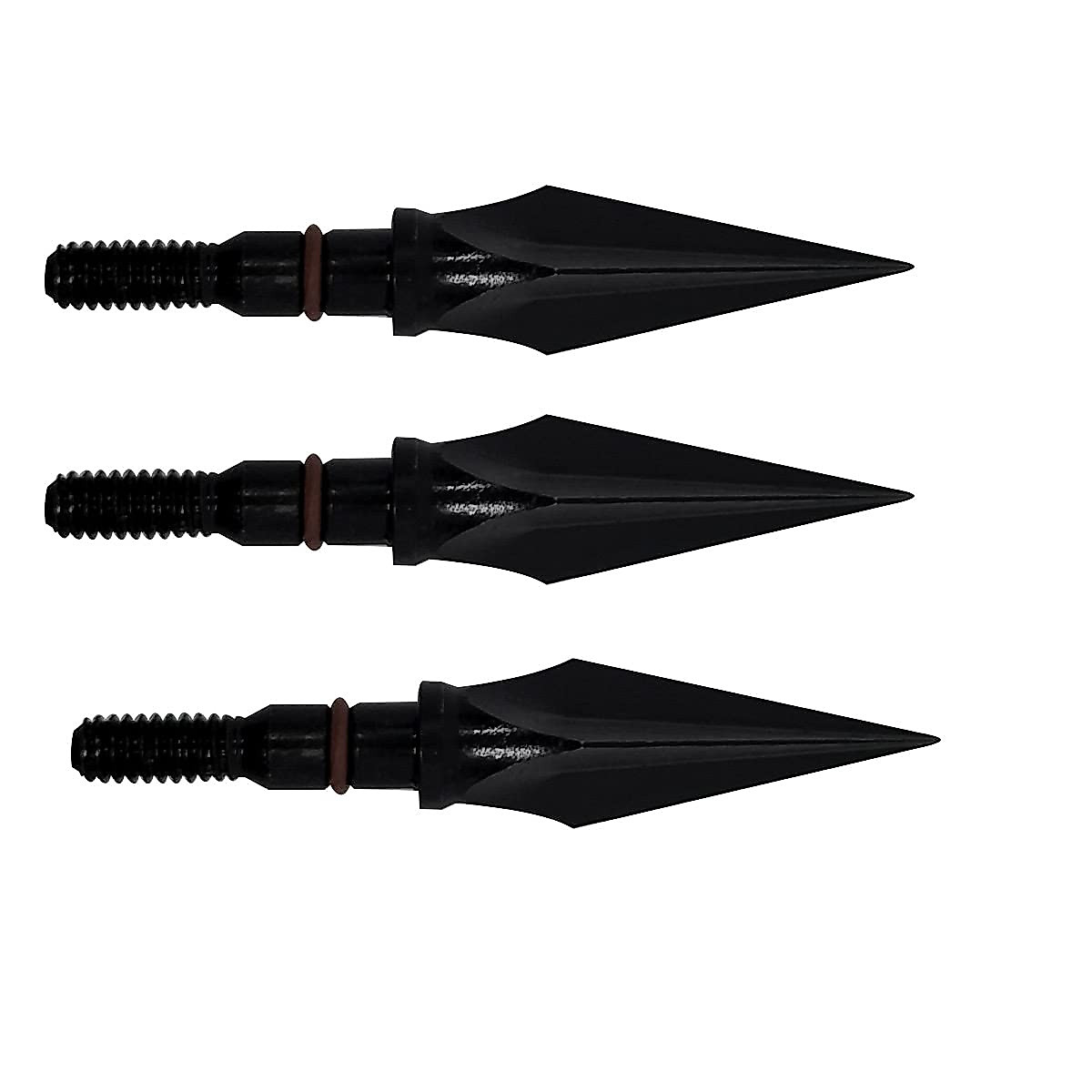 Broadheads Hardening Traditional Hunting Arrow Head 100/125/150 Grain Archery Screw-in Broad Heads,Pack of 6 (Black-1, 100grain-A)