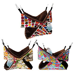 Oncpcare Pet Cage Hammock, Bunkbed Sugar Glider Hammock, Guinea Pig Cage Accessories Bedding Cozy Small Animals Bed for Chinchilla Parrot Sugar Glider Ferrets Squirrel Hamster Rat Playing Sleeping