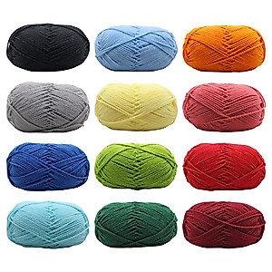 Wool Yarn for Knitting, Knitting Wool Yarn Professional Ultra Soft Needlework DIY 4Ply Milk Cotton Crochet Knitted Yarn for Home (Beige)