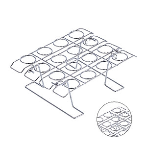 Cupcake Cones Baking Rack, 16-Hole Stainless Steel Ice Cream Cone Stand Holder Foldable Cake Decorating Pastry Tray Waffle Holder for Wedding Birthday