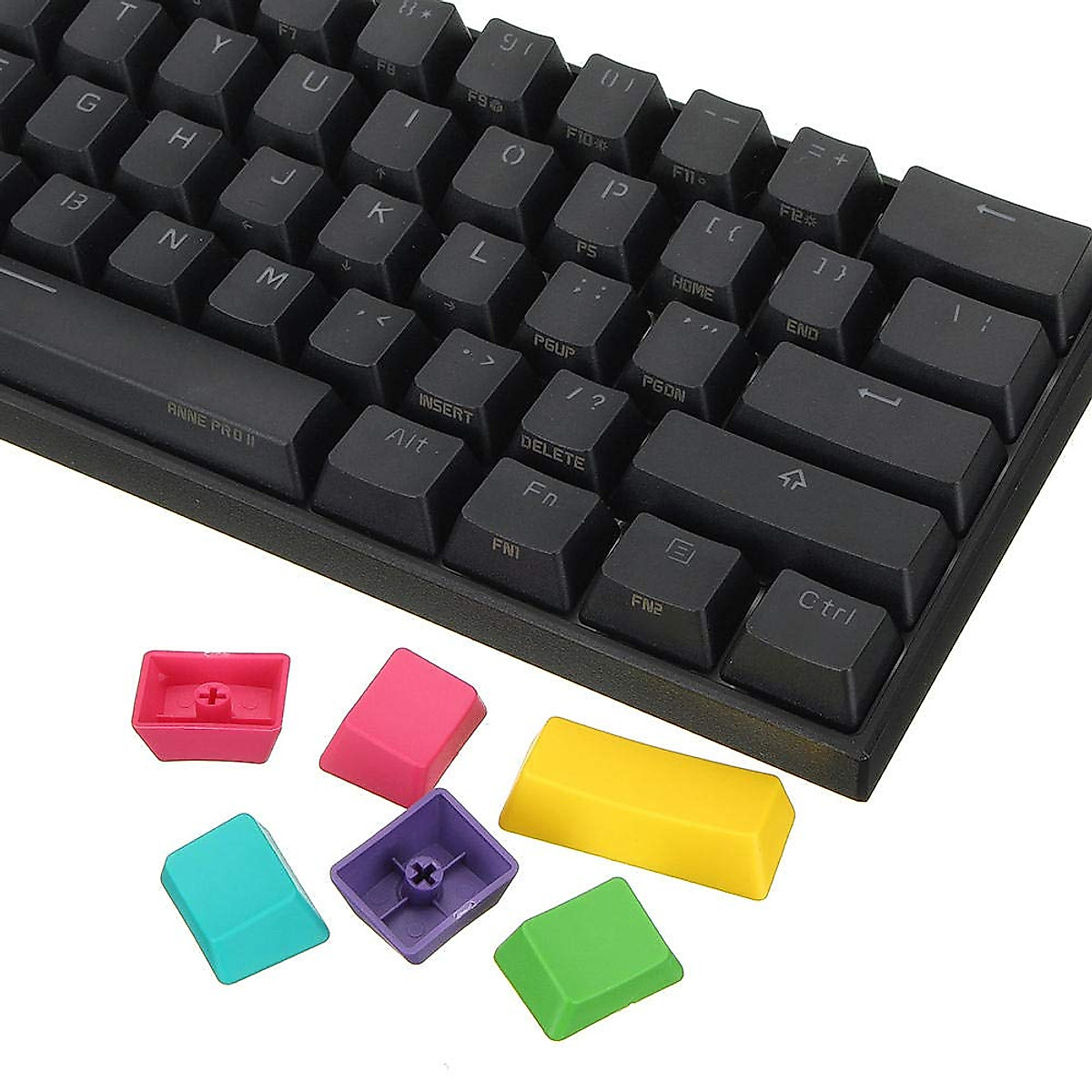 CORN Anne Pro 2 Mechanical Gaming Keyboard 60% True RGB Backlit - Wired/Wireless Bluetooth 5.0 PBT Type-c Up to 8 Hours Extended Battery Life, Full Keys Programmable (Gateron Blue, Black)