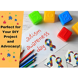 250 Asperger's Awareness Ribbon Stickers - Support Autism Advocacy - Autism Ribbon Stickers for Events, Fundraisers, and Autism Awareness Campaigns - Autism Acceptance Symbol - 1 Roll