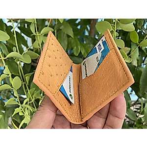Double side Orange Body Ostrich leather skin Credit Cardholder, leather credit cardcase, leather creditcard cover