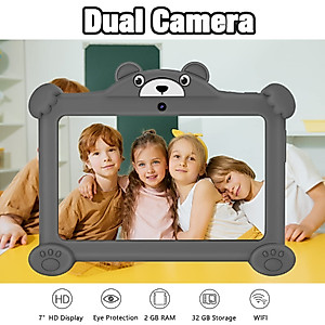 Kids Tablet,7 inch Tablet for Kids, Android 11Toddler Tablet, 2GB RAM, 32 GB ROM, Parental Control, Educational, Kids Software Pre-Installed, Compatible Gaming Controller, Kid-Proof Case (Gray)