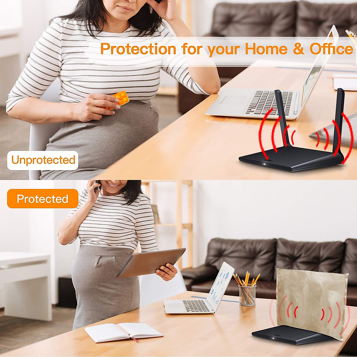 WiFi Cover Emf Protection WiFi Router Cover Radiation Shielding WiFi Guard Emf Faraday Cage for Router 13.8IN 15.7IN