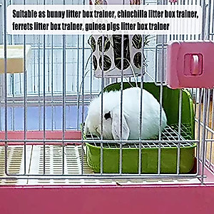 Hamiledyi Rabbit Corner Litter Box Bunny Toilet Pan 5 Pack Pet Cage Potty Trainer Kit Litter Bedding Box with Grate for Guinea Pigs, Chinchilla, Ferret, Galesaur, Hedgehog
